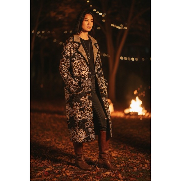 Peruvian Connection | Sweaters | Peruvian Connection Jacquard Knit Coat ...